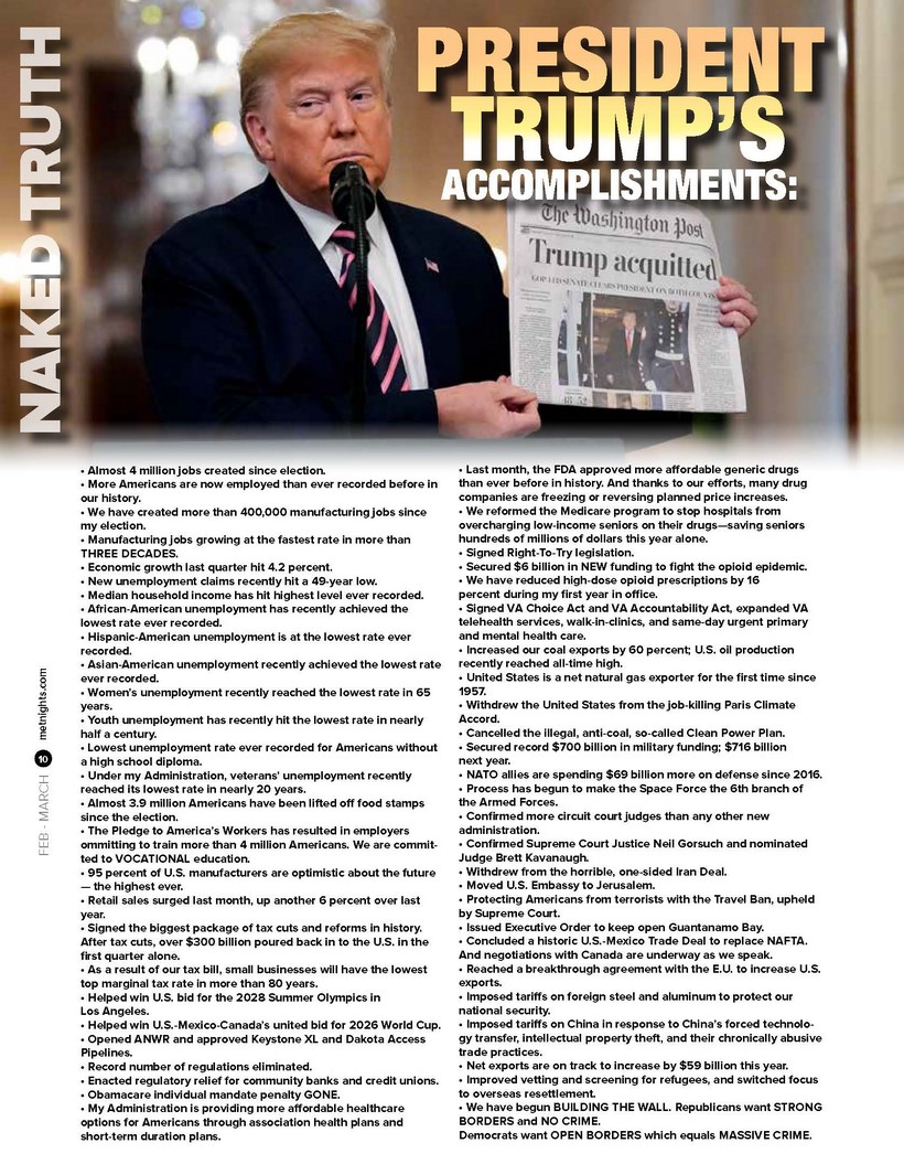 PRESIDENT TRUMP’S ACCOMPLISHMENTS: – MN Magazine